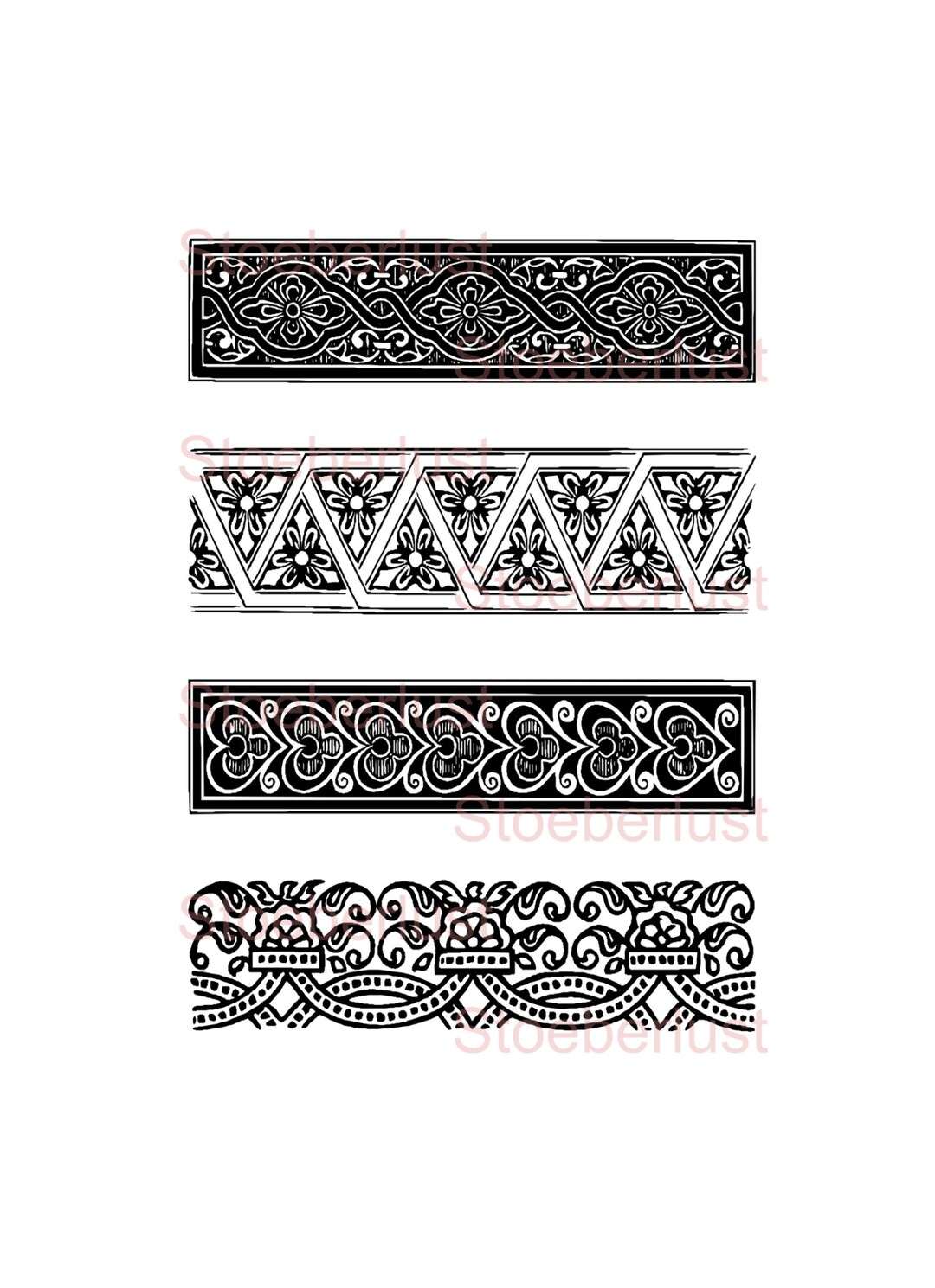 4 Vintage Borders Dimensions in Text on A 4 Decal Waterproof, Decal ...