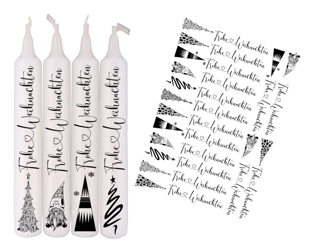 Candle Stickers Beautiful Advent for Stick Candles Tattoo Foil ...