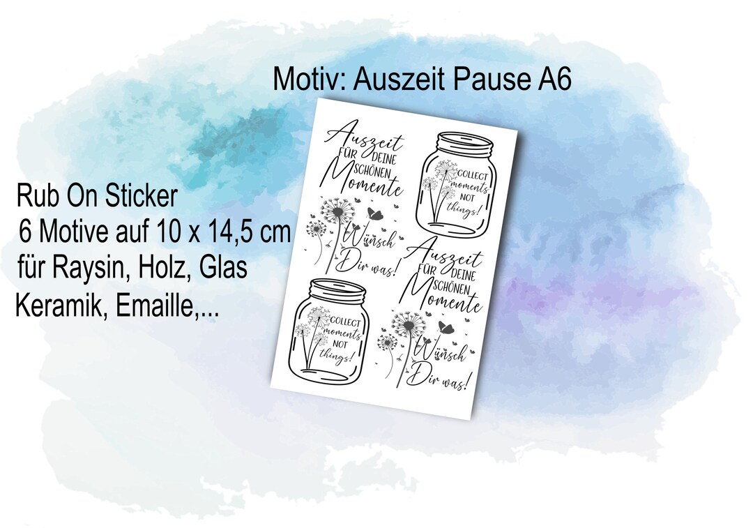 Rub-ons / Rub-on Houses Sayings, A6, Transfer Stickers for E.g. Glass ...