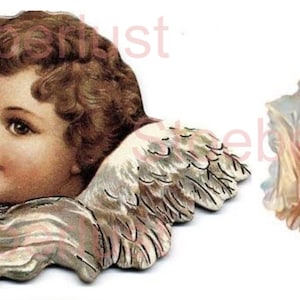 6 Vintage Angel Heads With Wings on A4 Furniture Tattoo, Water Slide ...