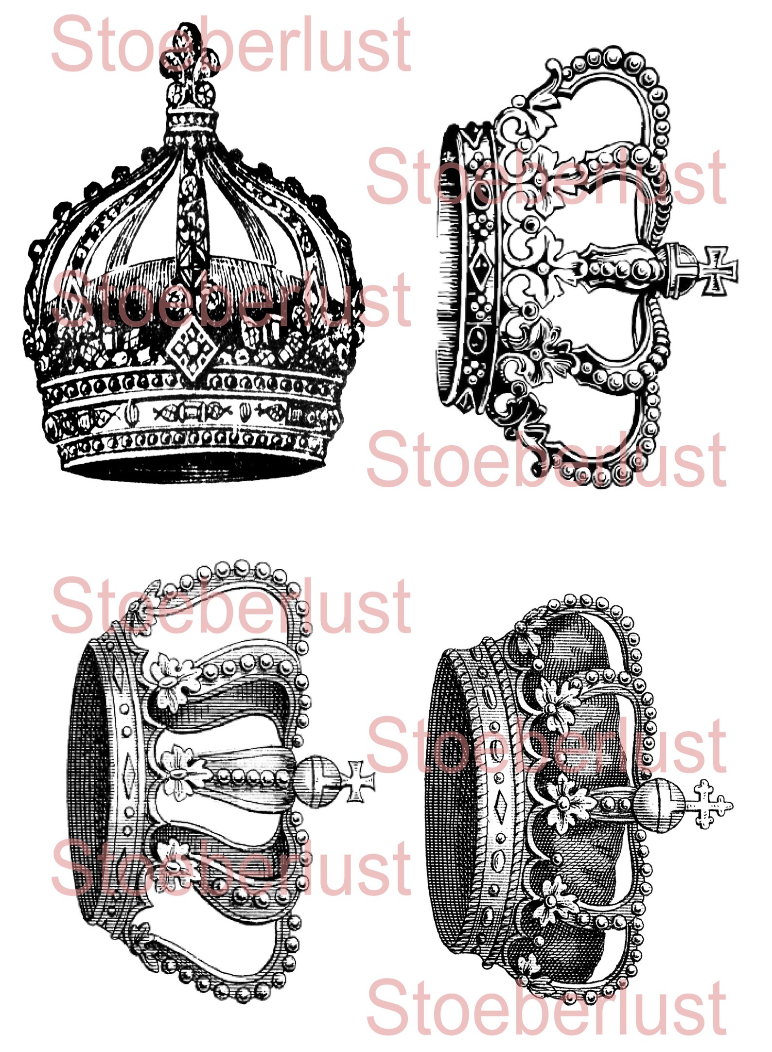 4 or 8 Crowns on A4 Decal Laser Water Slide DIY Different - Etsy