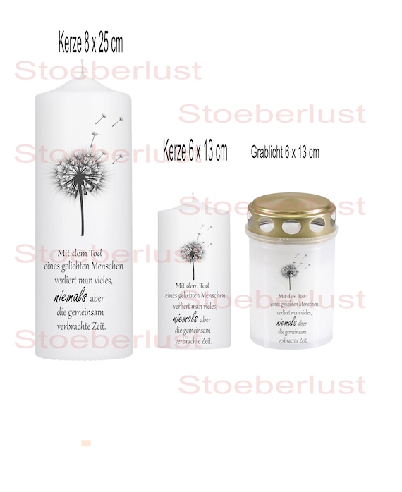 Memorial Candle Funeral Light Farewell Candle Dandelion - Etsy