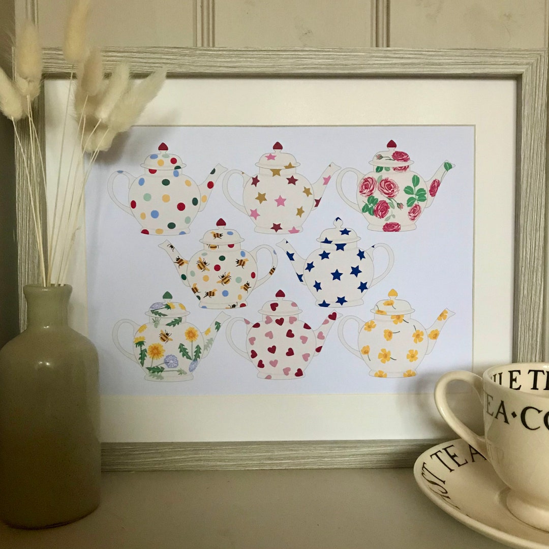 Emma Bridgewater Inspired Fan Print Page of Teapots - Etsy