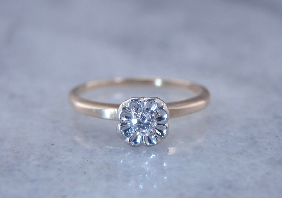 Vintage 14K STARFIRE DIAMOND RING Engagement Bridal Size 5 3/4 - Etsy