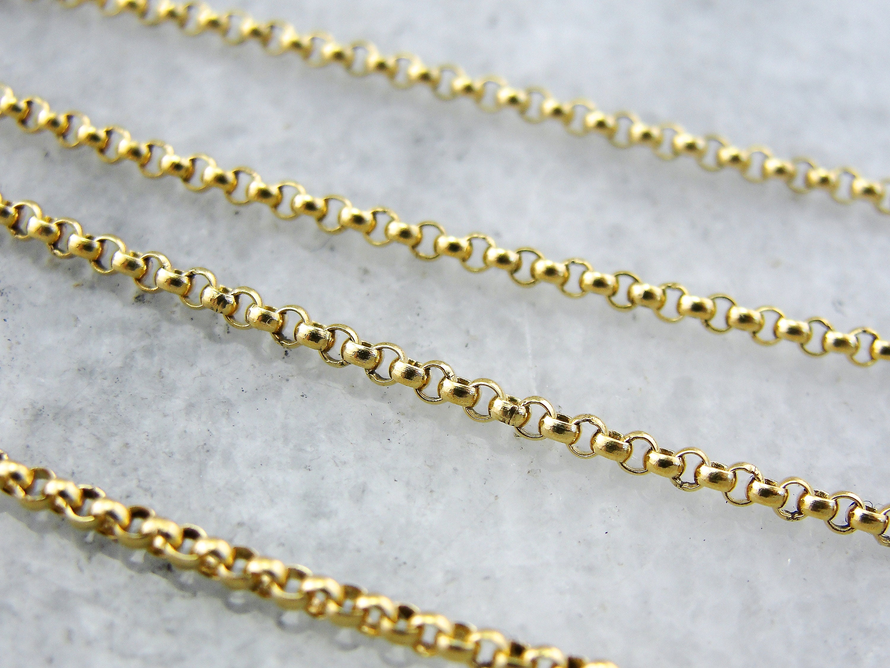 Vintage 18K Yellow Gold 17 ROLO LINK CHAIN Necklace Germany - Etsy