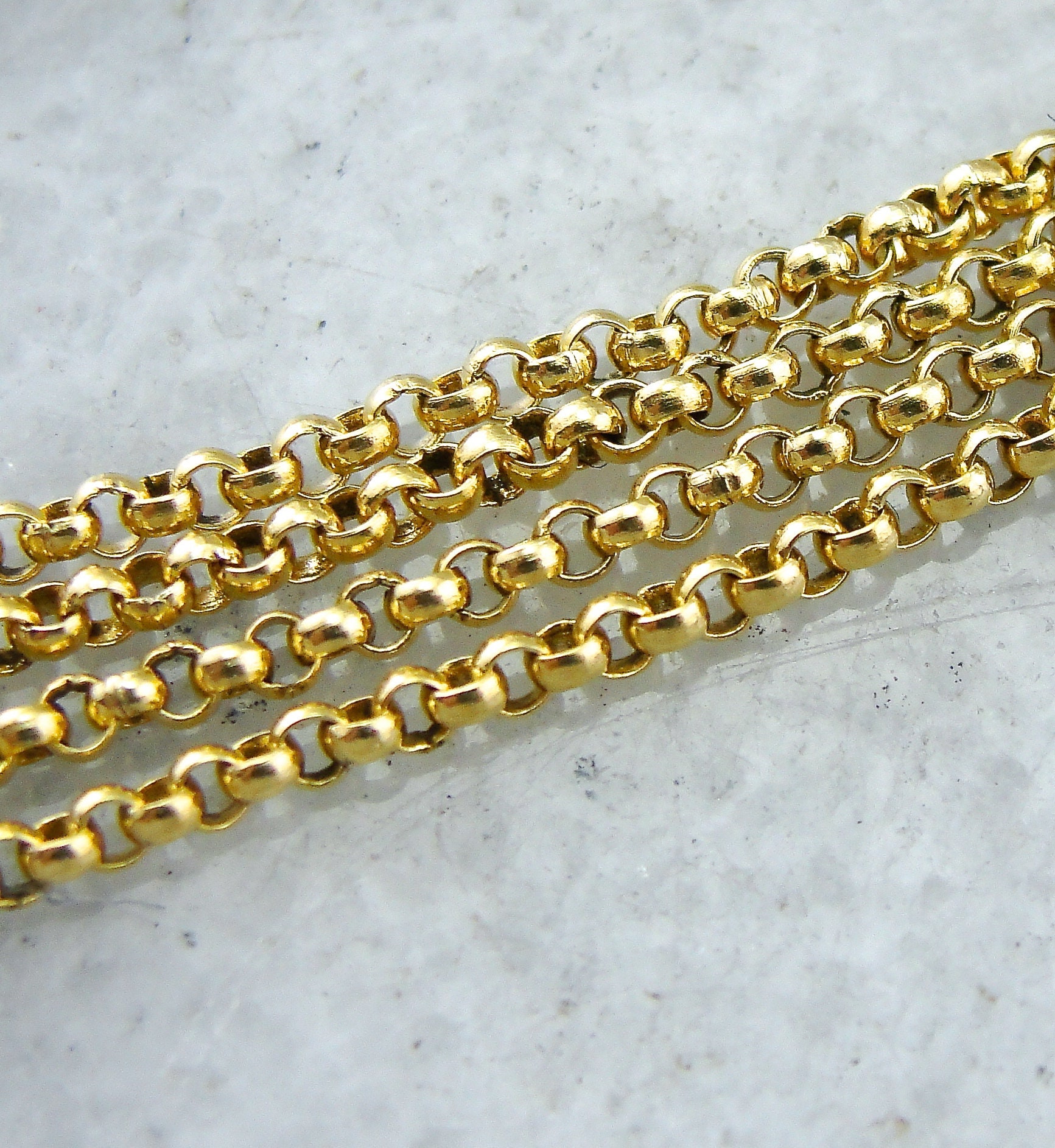 Vintage 18K Yellow Gold 17 ROLO LINK CHAIN Necklace Germany - Etsy