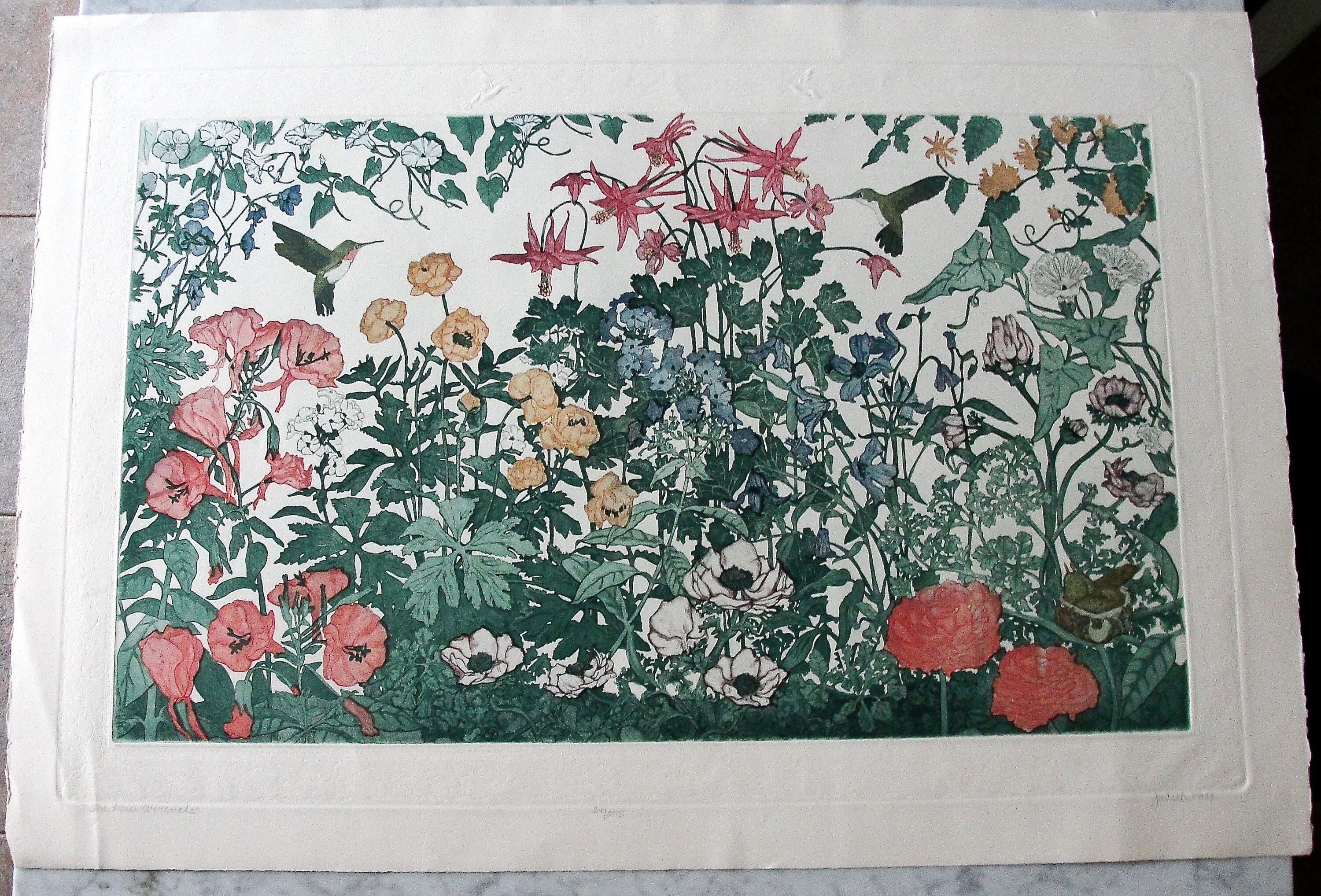 Vintage 2 Signed Large Art Prints Judith Hall Hummingbirds | Etsy