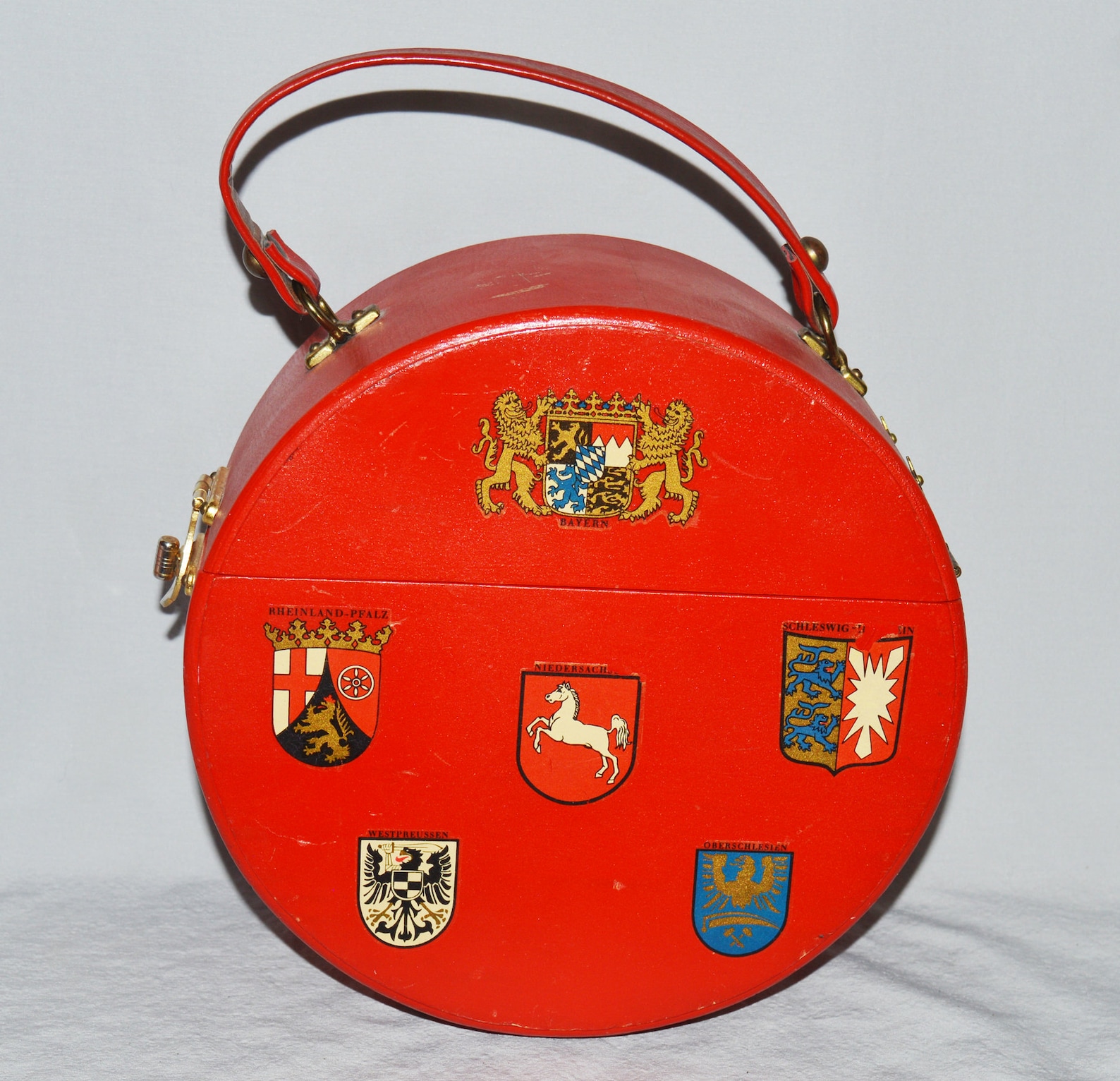 Vintage Box Purse Wood Box Purse Round Original by Ann | Etsy