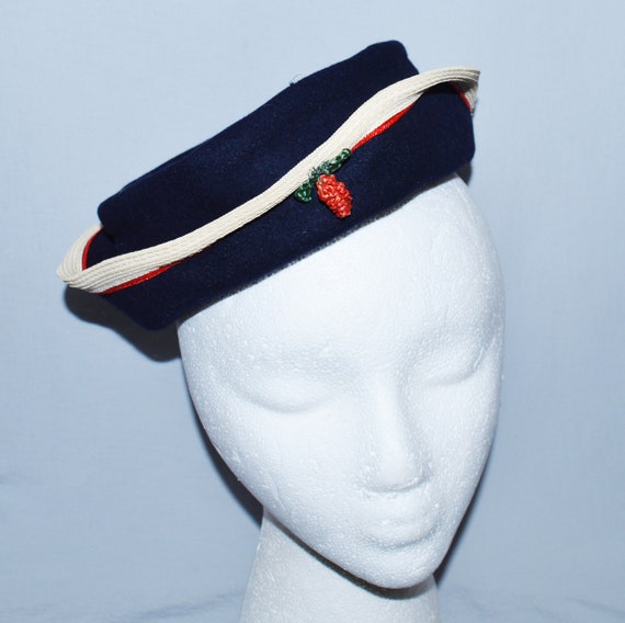 Vintage Hat - Sailor-Style Hat, 1940s or 1950s, Dark … - Gem