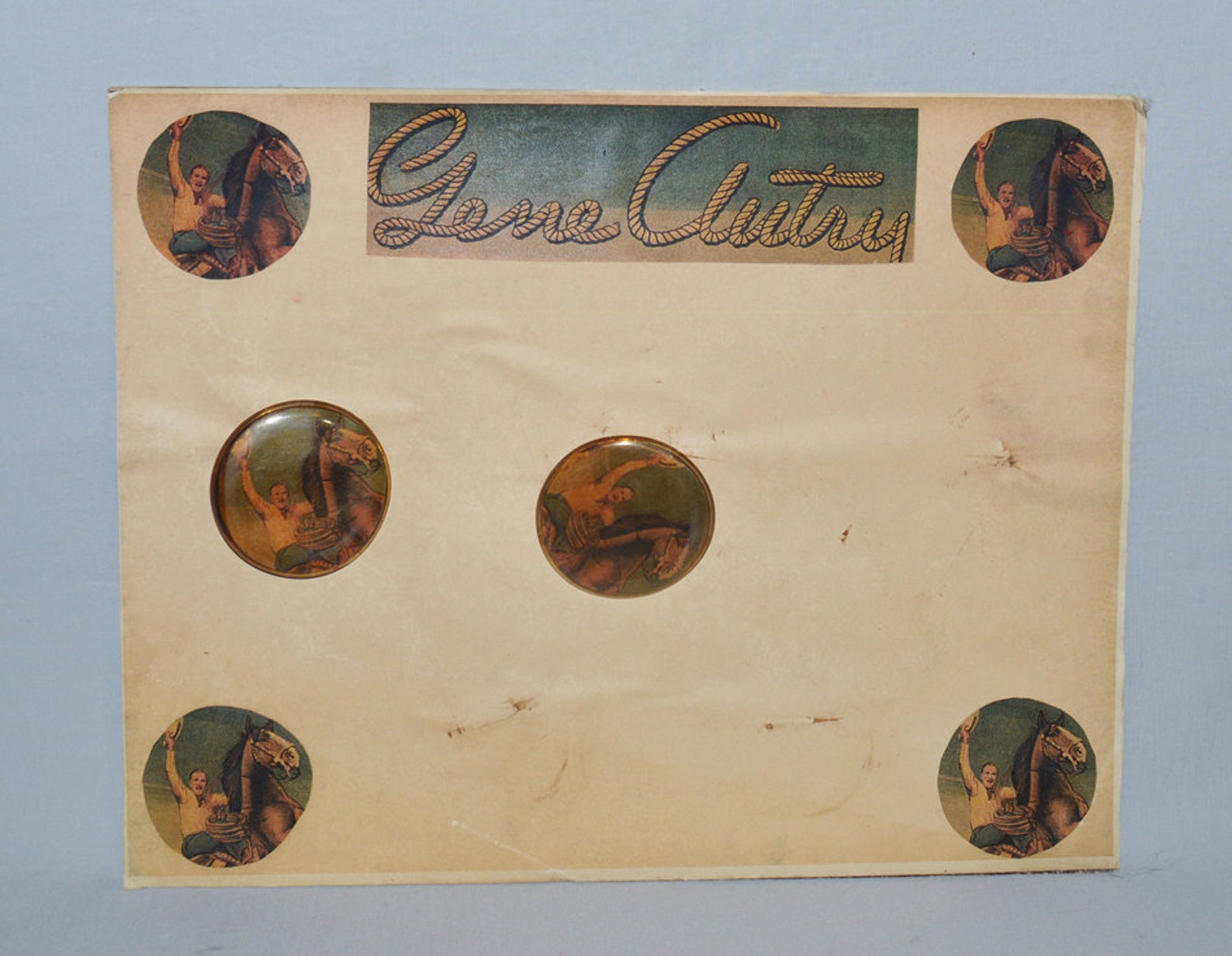 Vintage Gene Autry Buttons Three Cardboard Displays 8 | Etsy