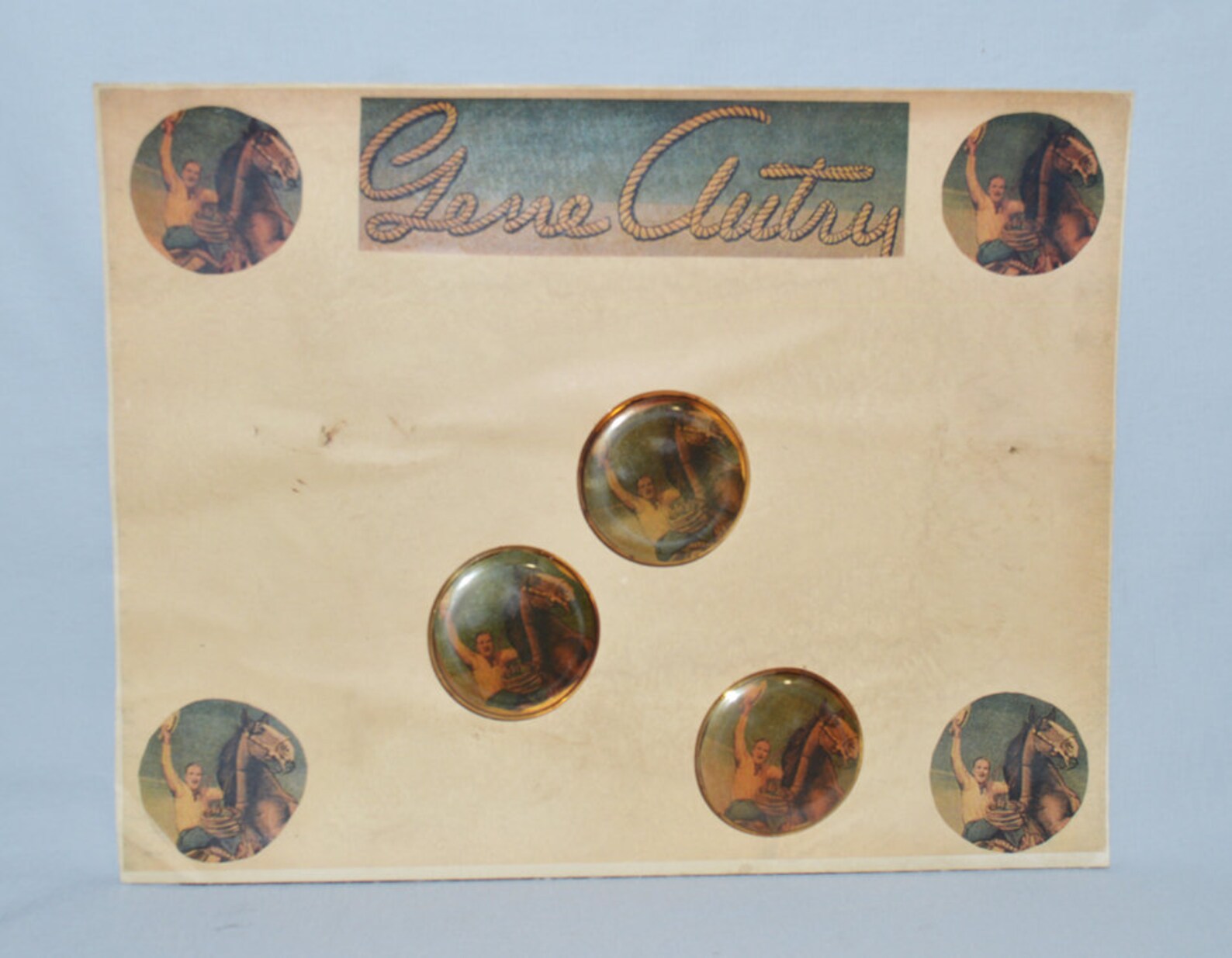 Vintage Gene Autry Buttons Three Cardboard Displays 8 | Etsy