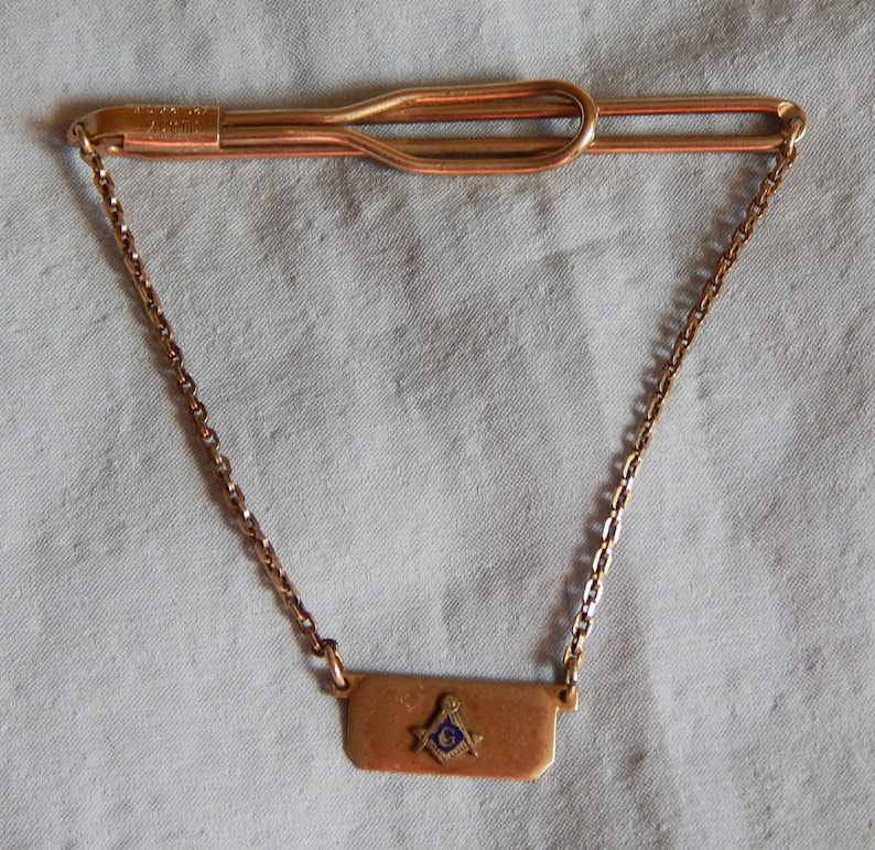 Vintage Tie Clip Masonic Symbol Swank 12K Gold Filled - Etsy