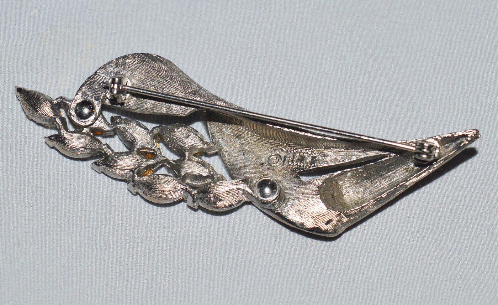 Vintage Brooch BSK 1960s Silver Tone Textured Metal With | Etsy