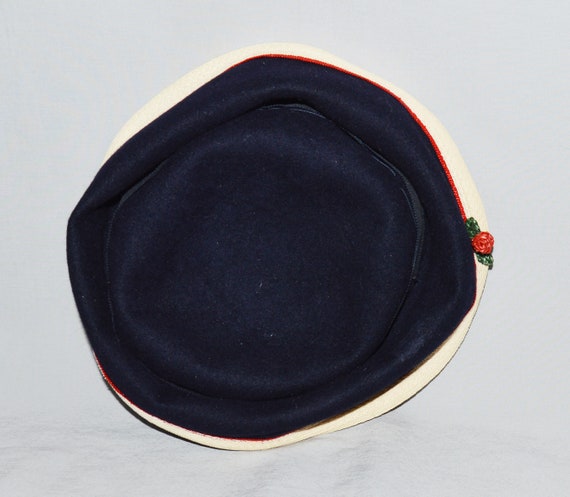 Vintage Hat - Sailor-Style Hat, 1940s or 1950s, Dark … - Gem