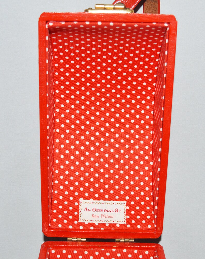 Vintage Box Purse Wood Box Purse Round Original by Ann | Etsy