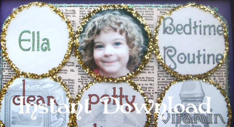 Craft Your Own Vintagesque Bedtime Routine Chart Instant Download ...