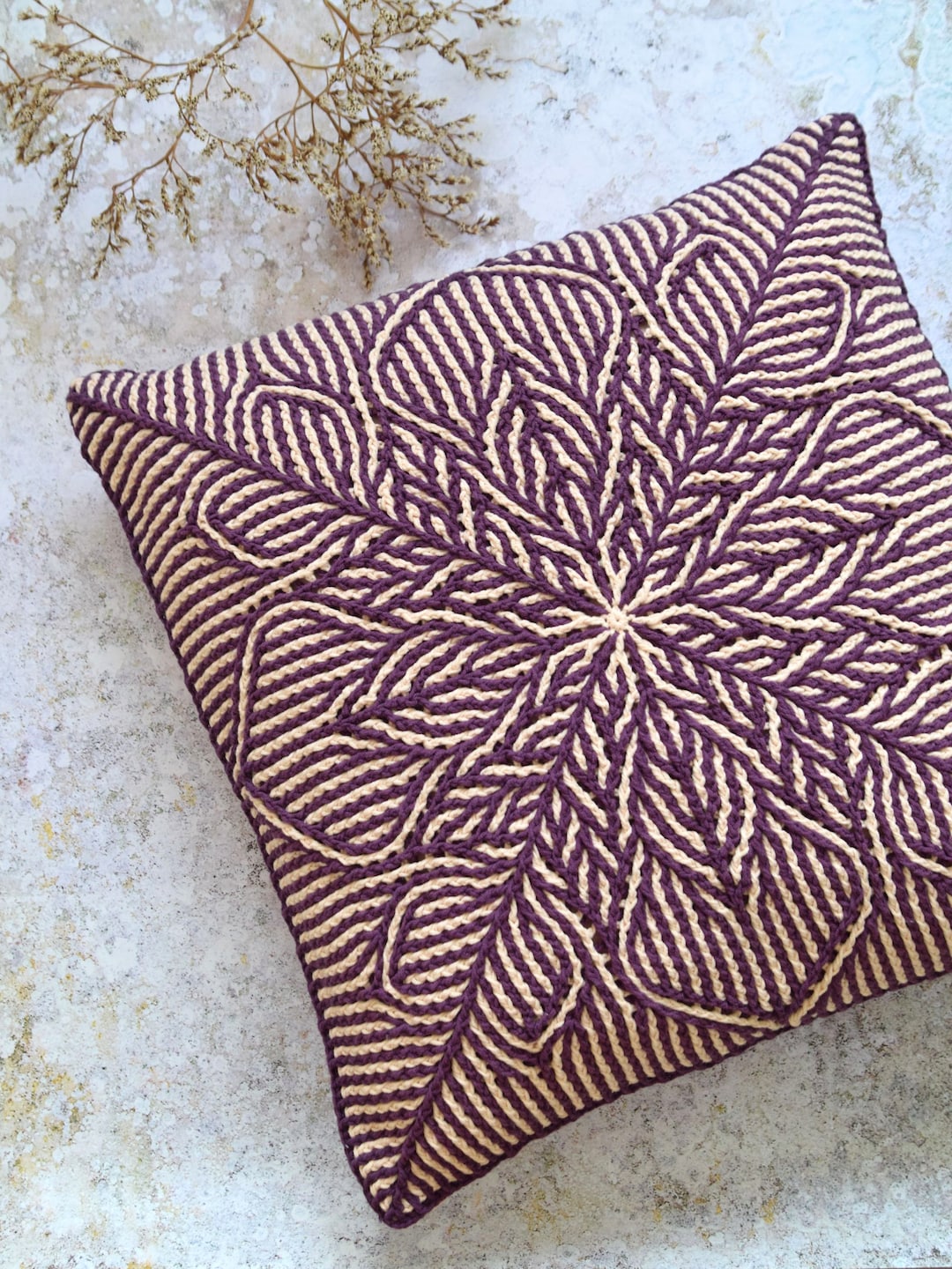 Blomma Square Crochet Pattern: Brioche Pillow Design (PDF, Video ...