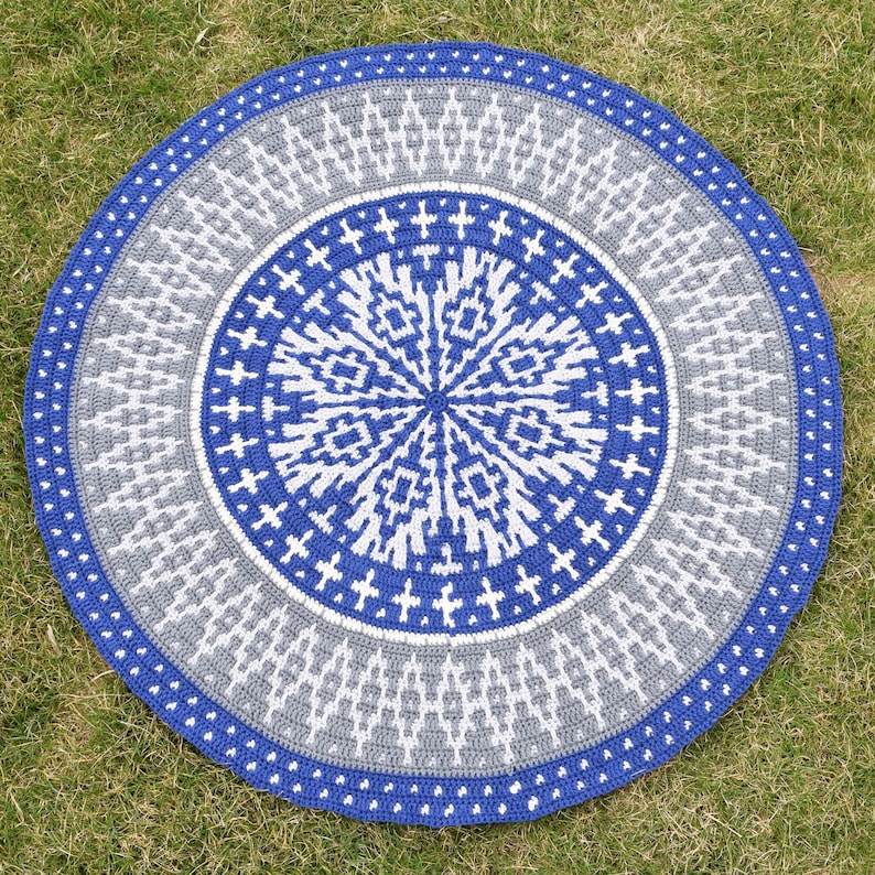 Crochet PATTERN Mosaic Mandala Rug Textured Jute Rug | Etsy