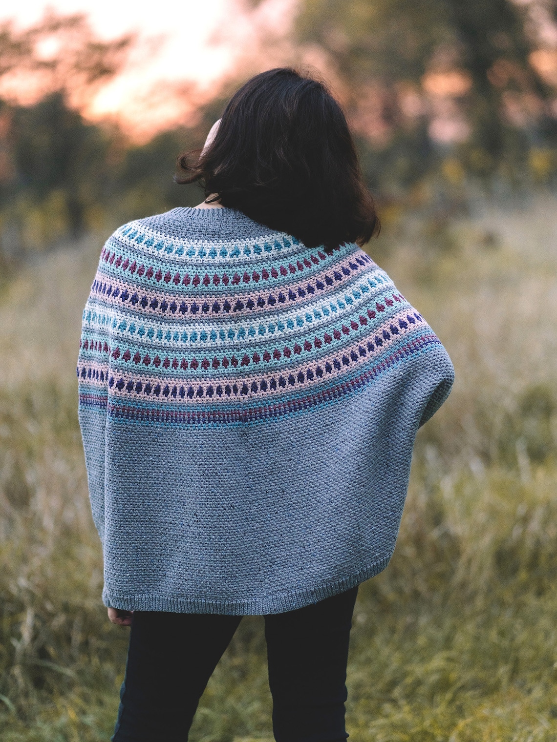 PATTERN - Crochet Poncho, Sweater, Swoncho - Mosaic Crochet - Oversized ...