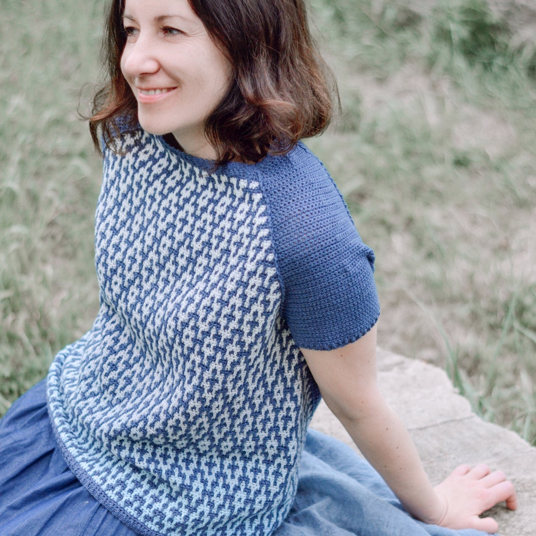 PATTERN - Vilia Sweater - Mosaic Crochet Pattern - Raglan - Boxy Fit ...