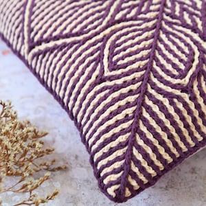 Blomma Square Crochet Pattern: Brioche Pillow Design (PDF, Video Tutorial) - Etsy