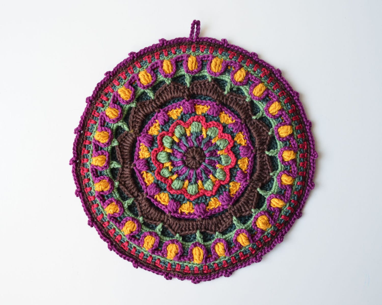 Overlay Crochet Pattern - PDF Crocheted Potholder - Colorful Lace ...