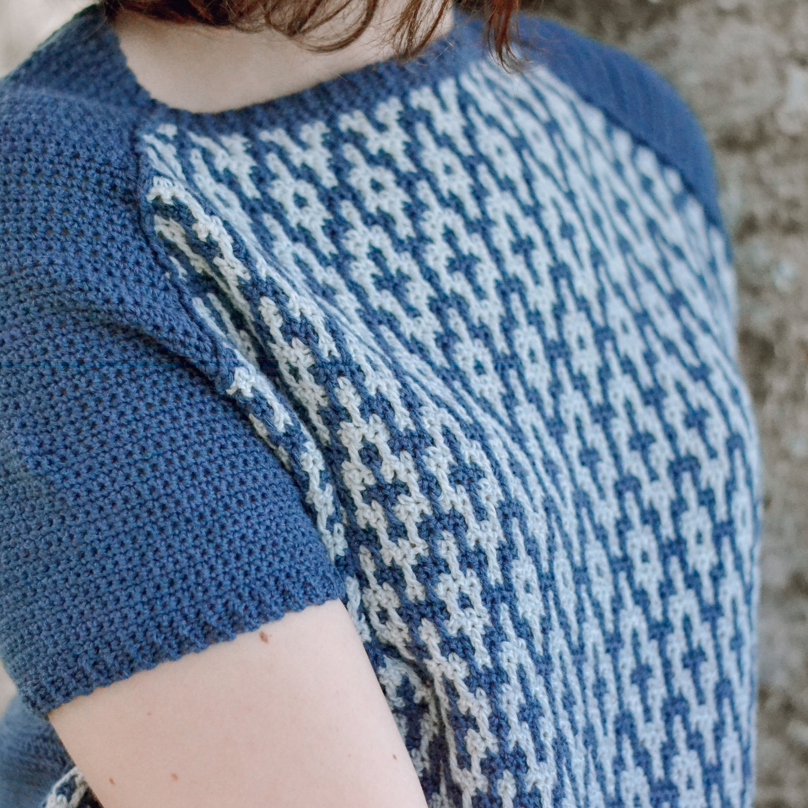 PATTERN Vilia Sweater mosaic crochet pattern raglan | Etsy