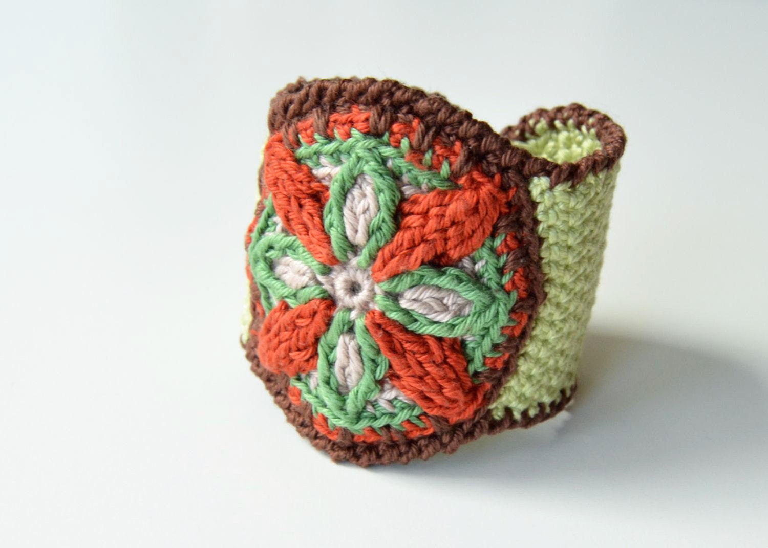 PATTERN Crocheted Wrap Bracelet Overlay Crochet Mandala | Etsy