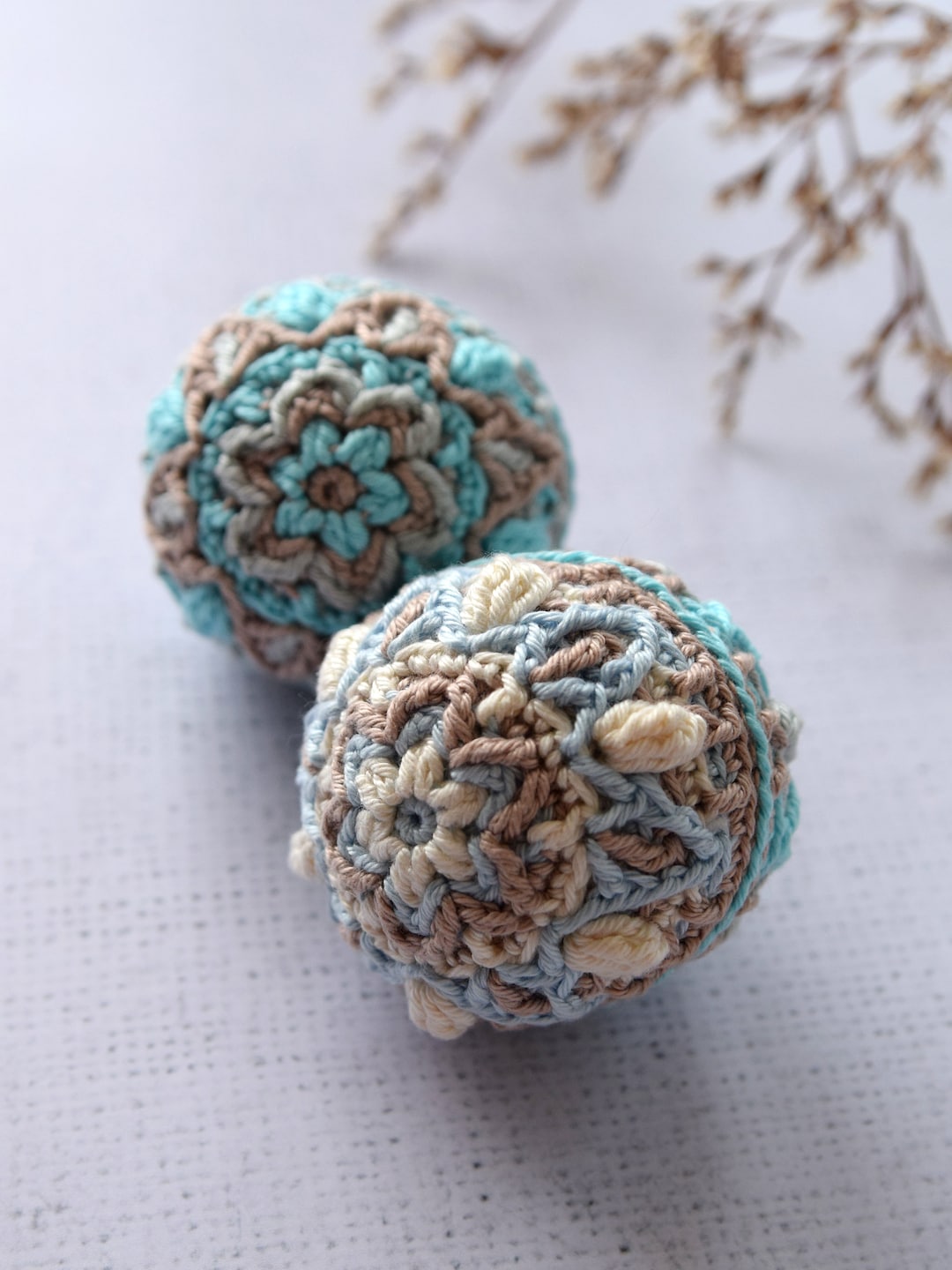 PATTERN - Crochet Stuffed Balls - Christmas Hanging Wall Decoration ...