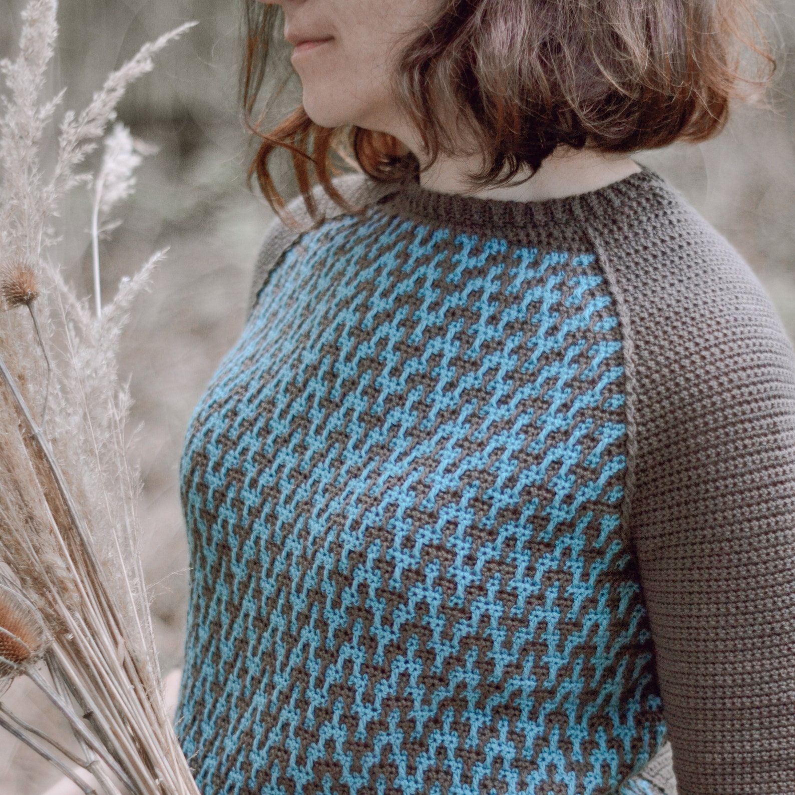 PATTERN Vilia Sweater mosaic crochet pattern raglan | Etsy