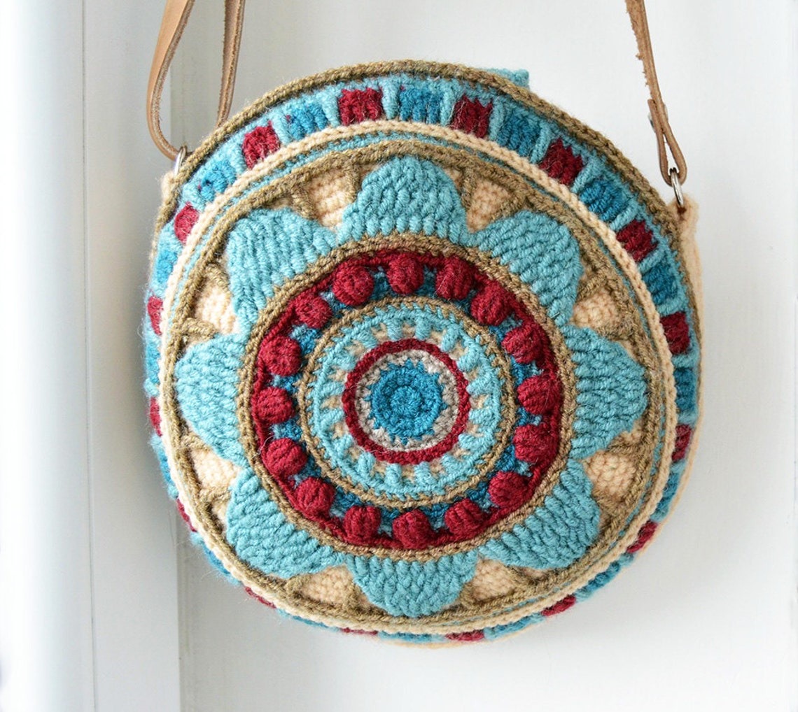 Round Bag crochet pattern overlay and tapestry crochet - Etsy España