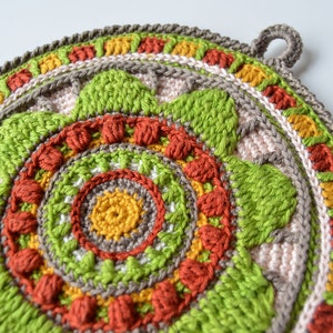 PATTERN Crocheted Potholder Stained glass mandala Overlay | Etsy