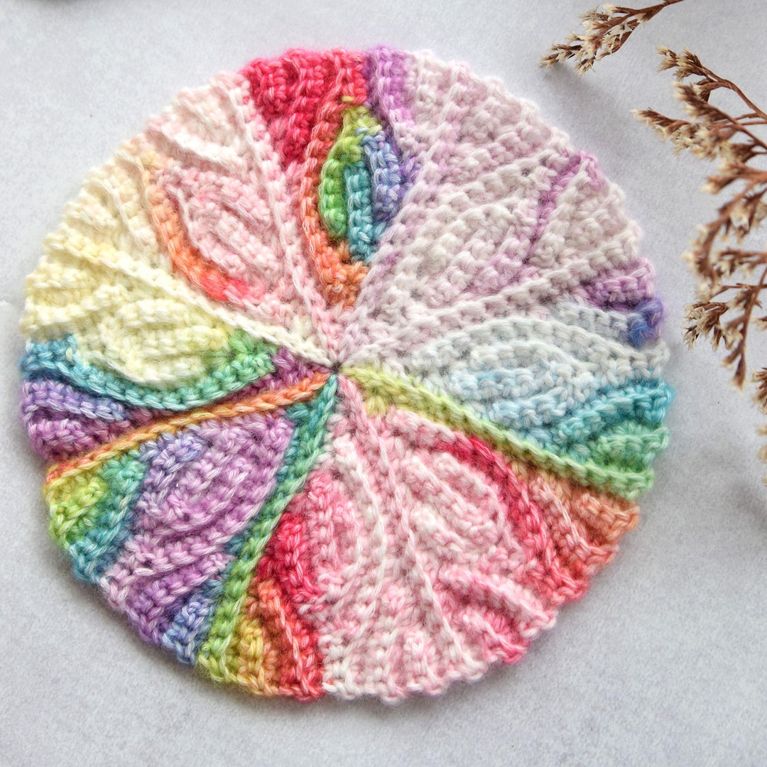 Crochet Round Coaster Pattern: Textured Mandala, Short Rows (video ...