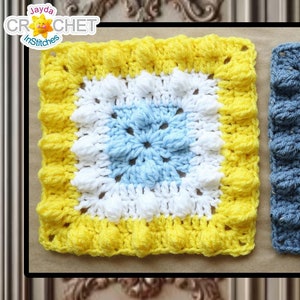 Basic Bobble 8" Granny Square Crochet PATTERN PDF - September - Granny ...