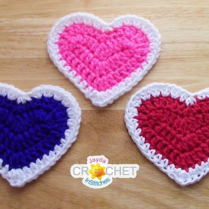 Crochet Heart Coaster or Applique PATTERN PDF - Great for Blankets ...