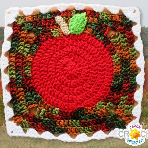 Crochet Apple Square PDF PATTERN September Calendar Blanket - Etsy