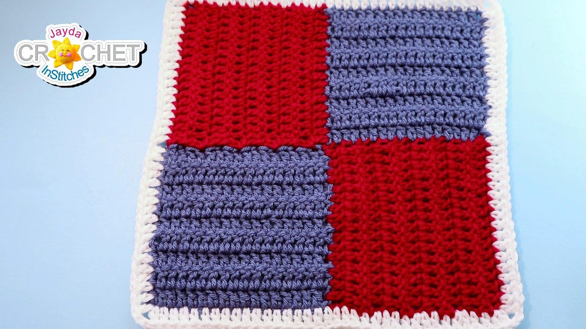 4-patch Square Crochet PATTERN PDF Patchwork Quilt-style | Etsy