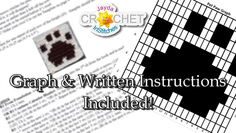 Paw Print Graph Crochet PATTERN PDF Fair Isle Style PLUS - Etsy UK