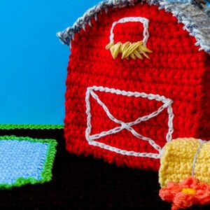 8 Crochet Patterns E-book - Farm Friends Play Set - Barn Carrying Case ...