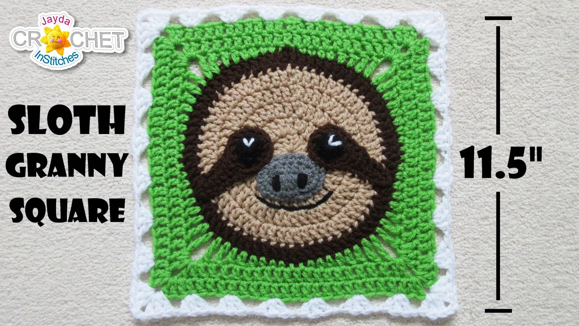 Crochet Sloth Square PATTERN PDF 11.5 Fancy Granny - Etsy Canada