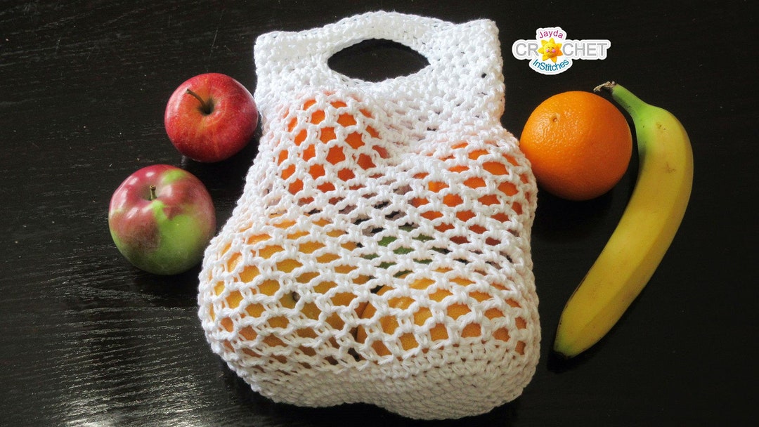 Fruit & Vegetable Mesh Shopping Bag - Crochet PATTERN PDF - Eco ...
