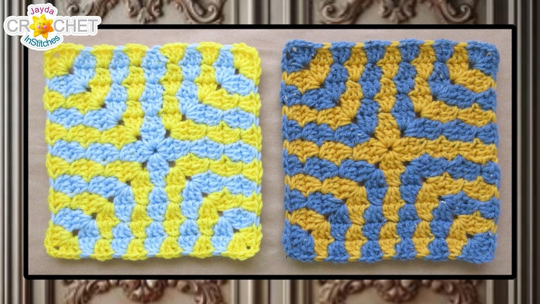Four Corners 8" Granny Square Crochet PATTERN PDF - April - Granny's ...