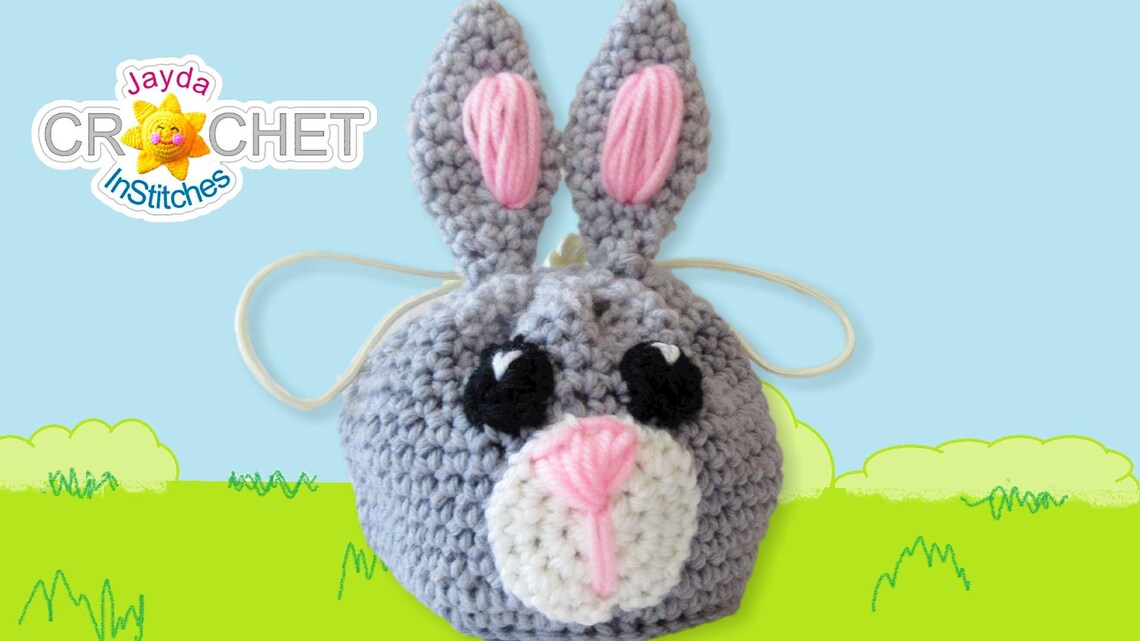 Crochet Bunny Rabbit Drawstring Bag / Sack PATTERN PDF - Treat Bag ...