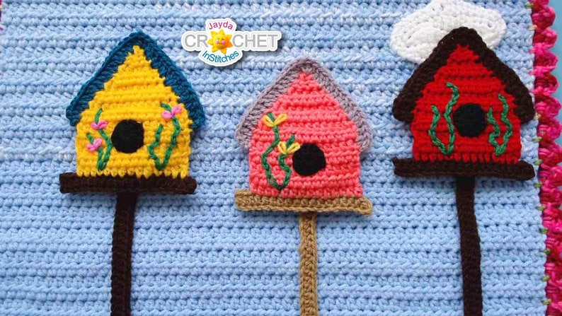 Birdhouse Applique - Crochet PATTERN PDF - Garden Theme - Jayda ...
