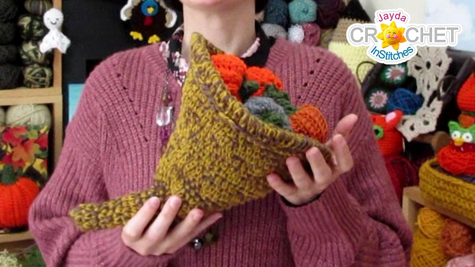Cornucopia Crochet PATTERN PDF - Horn of Plenty Basket, Thanksgiving ...