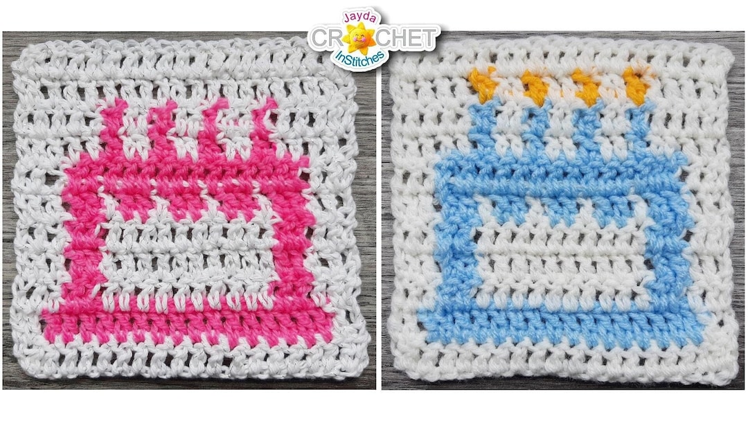 Birthday Cake Graph Crochet PATTERN PDF - Fair Isle Style PLUS Series ...