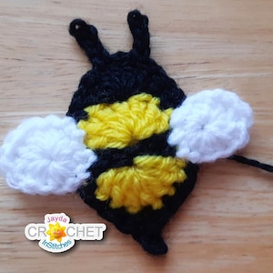 Bee Applique - Crochet PATTERN PDF - Cute Bumblebee or Insect for ...
