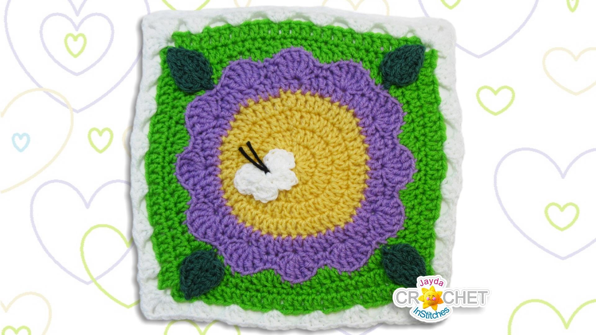 Crochet May Flower Square Motif PDF Pattern 11.5 Inch - Etsy