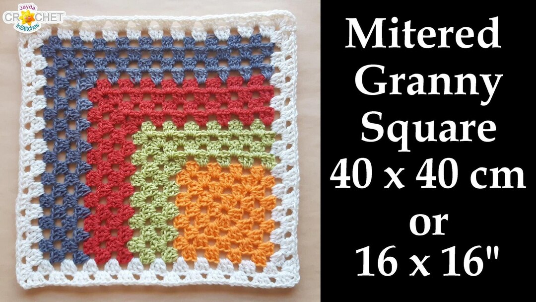 Extra Large 16 Inch Mitered Granny Square PATTERN PDF - Pattern Includes Assembly and Blanket ...
