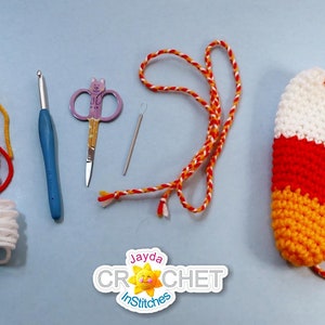 Candy Corn Drawstring Treat Bag Crochet PATTERN PDF - Halloween Party Loot Bag, Gift Bag - Jayda ...
